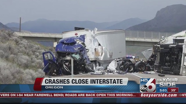 Interstate 84 shut down following truck accidents - KIVITV.com Boise, ID