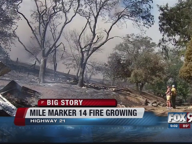 Fire destroys three structures; Hwy 21 open